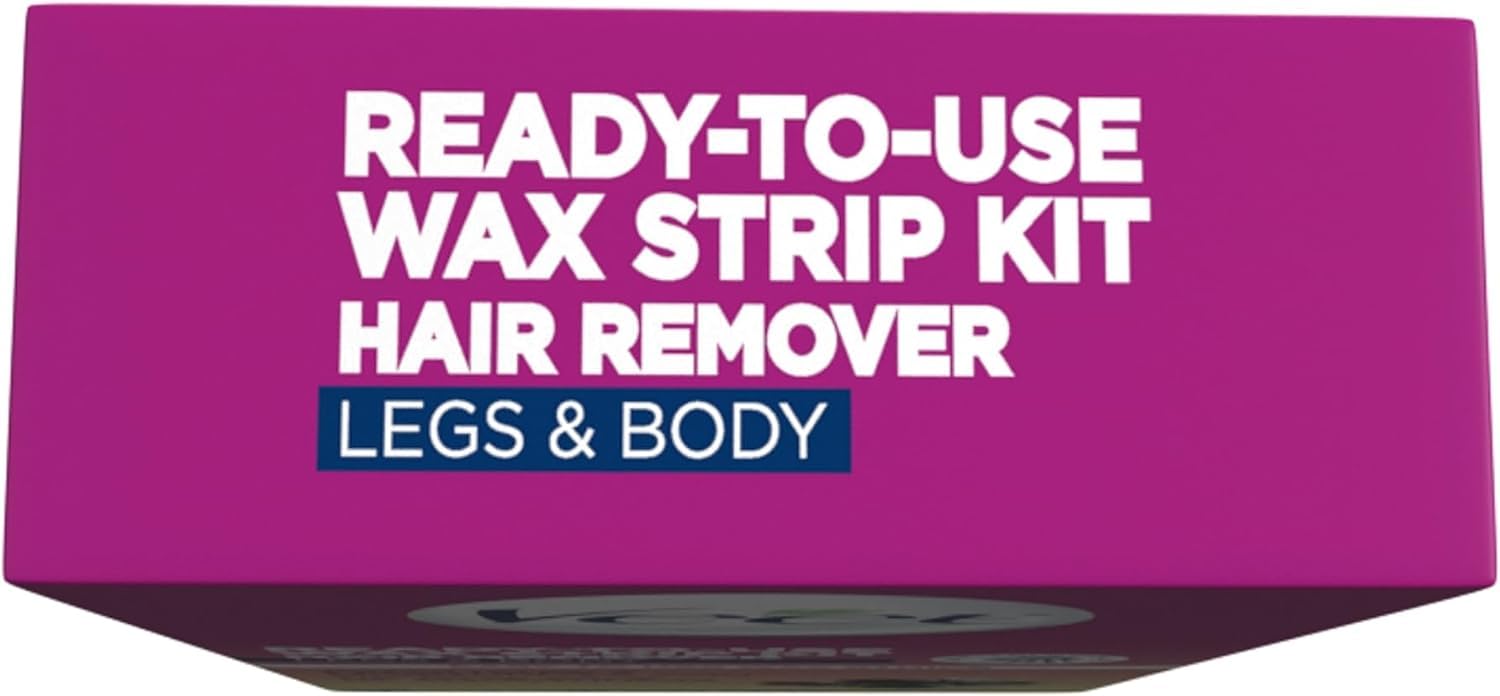 Veet Leg and Body Wax Strip Kit, 40 Wax Strips and 4 Wipes each (Value Pack of 12)