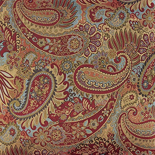 Paseo Road by HiEnd Accents | San Angelo Decorative Pillow, 18x18 inch, Red, Paisley Pattern, Western Rustic Traditional Farmhouse Style