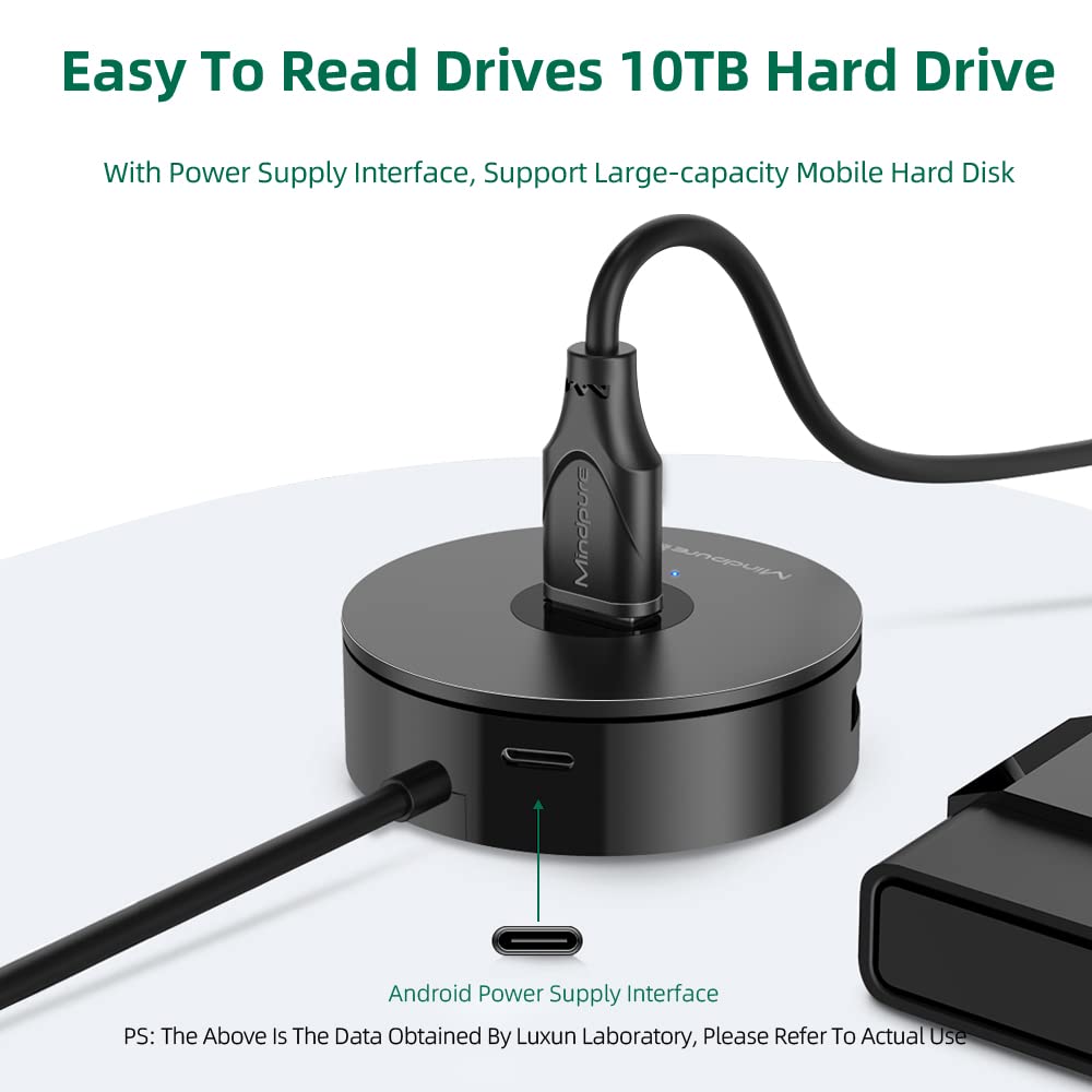 JORS USB2.0 hub, Portable 4-Port Adapter , Suitable for Printers, USB Splitter with a USB C to USB Adapter, Use with Card Readers, U disks (Black)