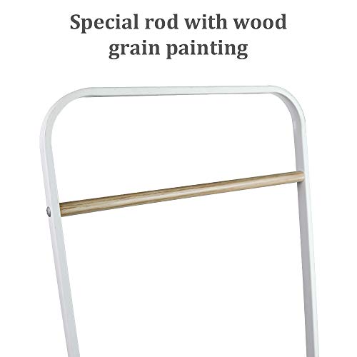 JEFEE Garment Rack Hang Clothes Rack Simple Garment Rack for Garment Storage Display, Heavy Duty Metal Clothes Rack, Hang Clothes Rack Covers a Small Area, Simple and Fashionable, White