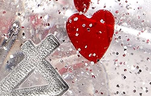 Poly Set - Hearts w/Silver (7)