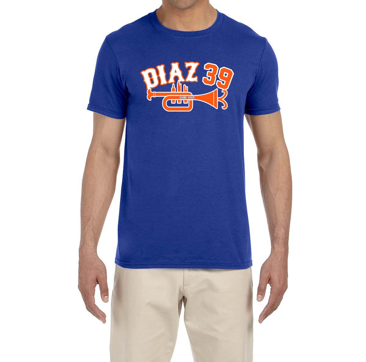 Blue Mets Diaz Trumpet Logo T-Shirt Adult