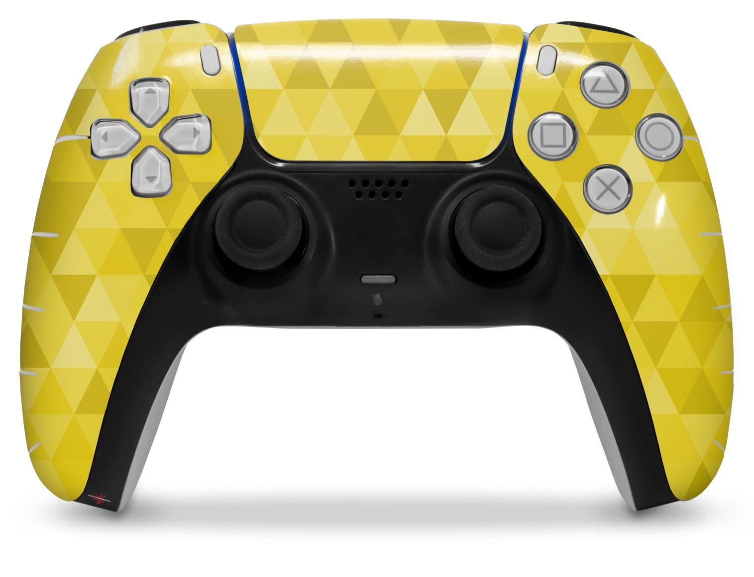 WraptorSkinz Skin Wrap compatible with Sony PS5 DualSense Controller Triangle Mosaic Yellow (CONTROLLER NOT INCLUDED)