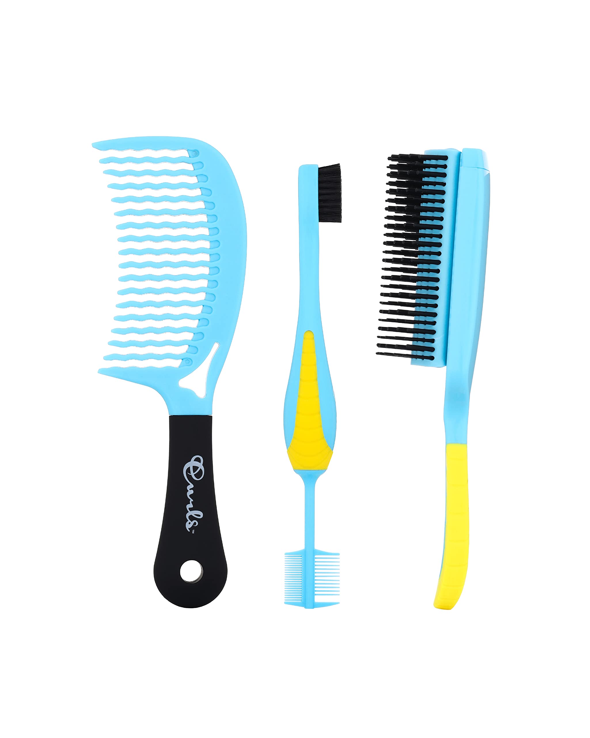 CURLS Styling Tools Easy Glide Detangler Comb - Detangle Curly Hair With Ease - No Ripping, Snagging, or Breakage - For All Curl Types,1CT