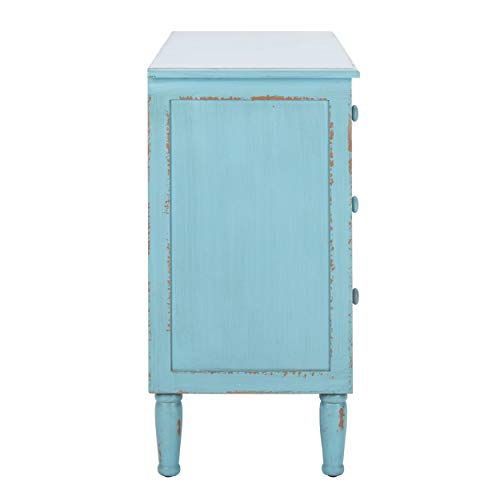 Safavieh American Homes Collection Tablet Distressed Blue 3 Drawer Chest