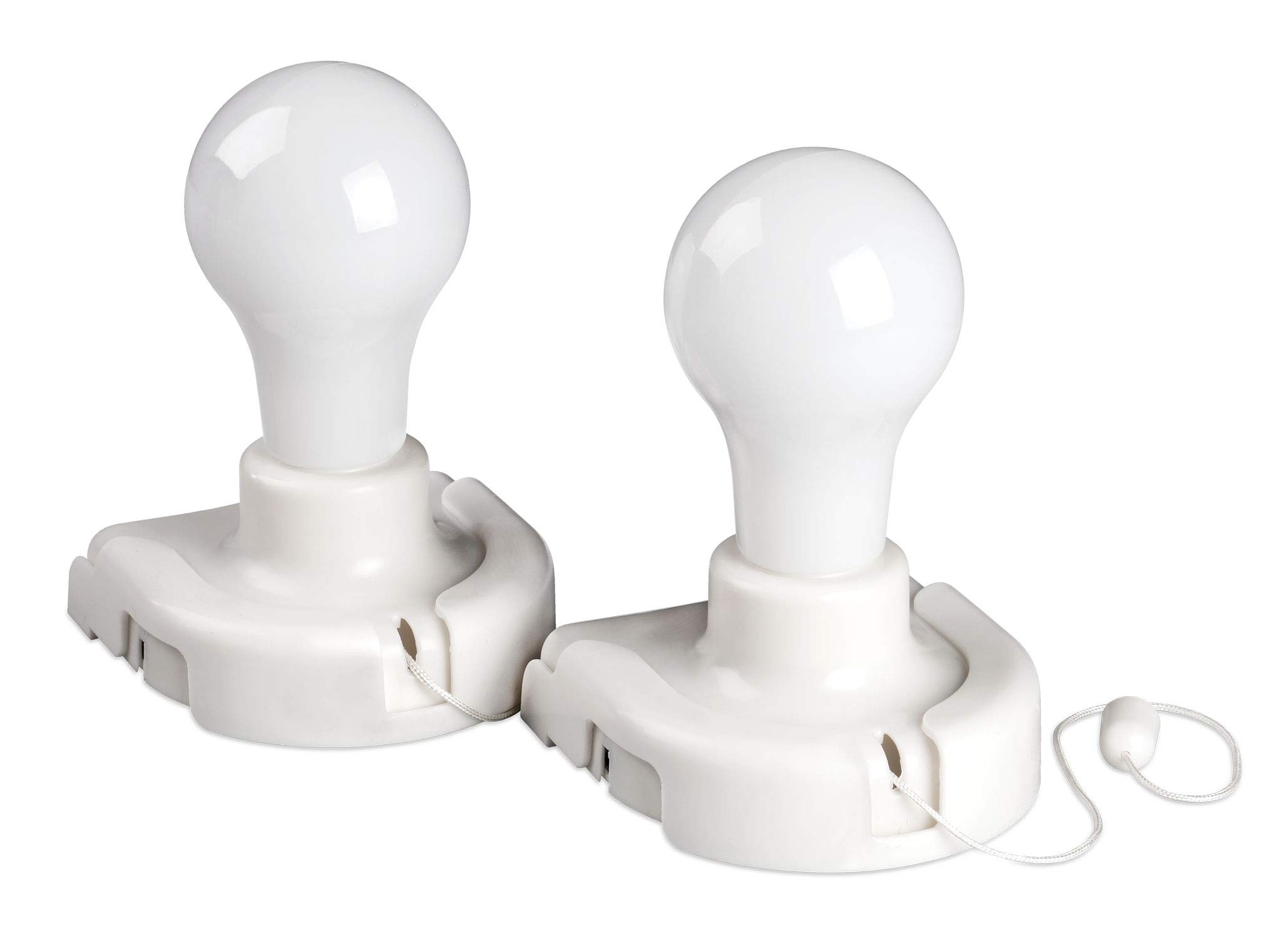 Battery Powered Light Bulb 2 Pack - Portable Battery Operated Low Light Bulb Closet Light for Illuminating Dark Areas - Battery Light Bulb LED Perfect as Emergency Lighting