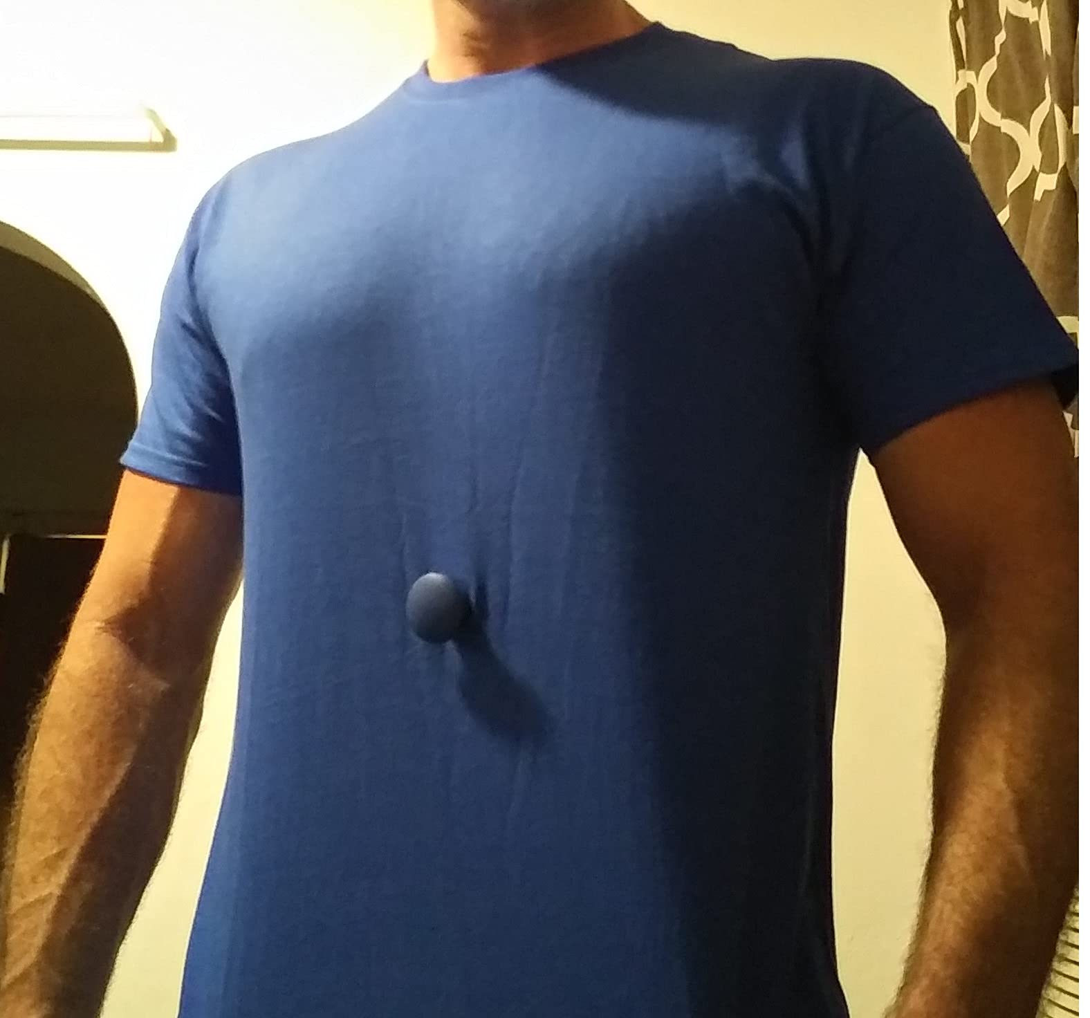 TC Tugger Style T-Shirt Real Wooden Tugging Knob! T.C. TC Tuggers TC Topps Tribute Shirt Blue