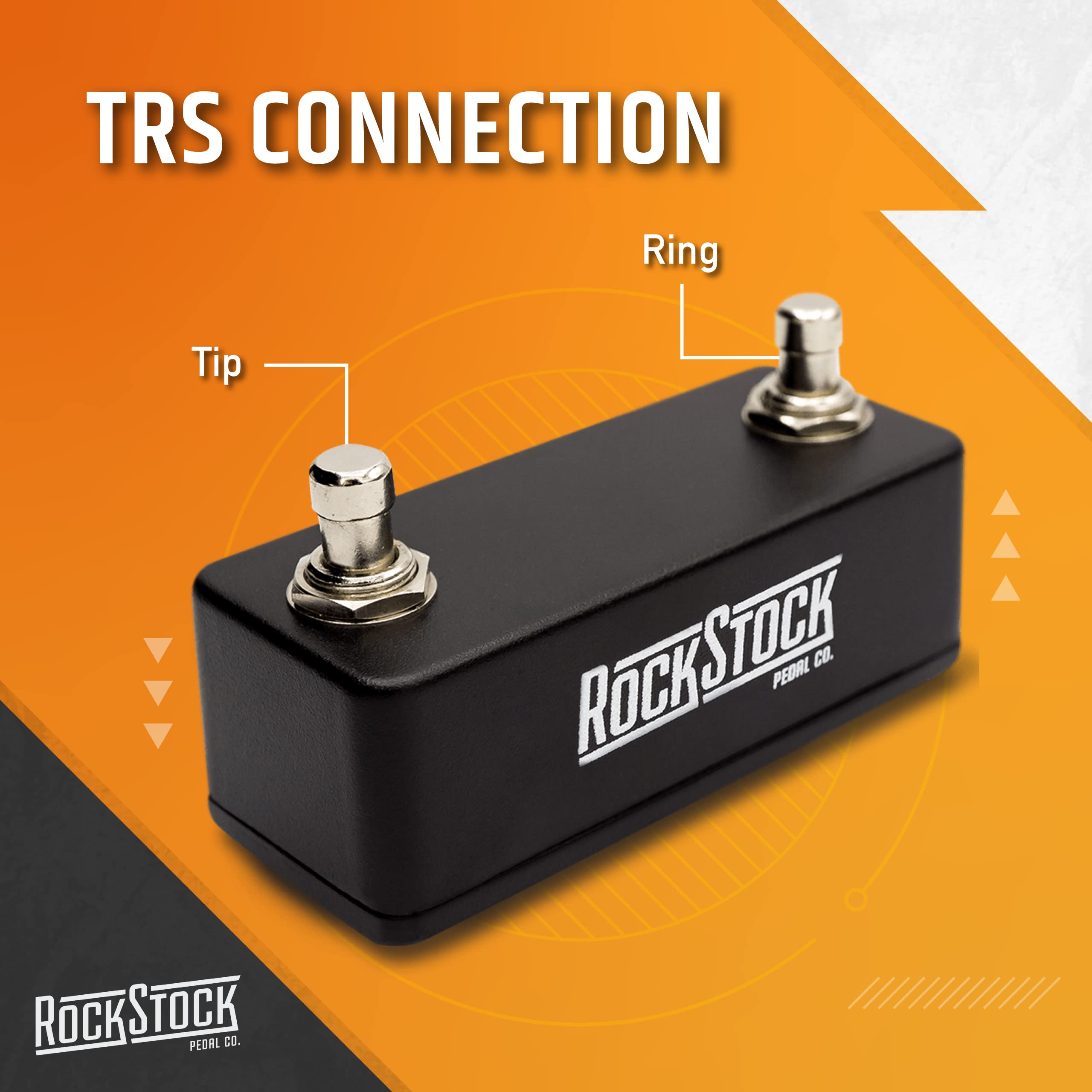 Rock Stock Dual Foot Switch Pedal - Versatile TRS Auxiliary Guitar Pedal - Expand Your Multi Effects Processor - Hand Wired and Built for the Road (Arctic White)