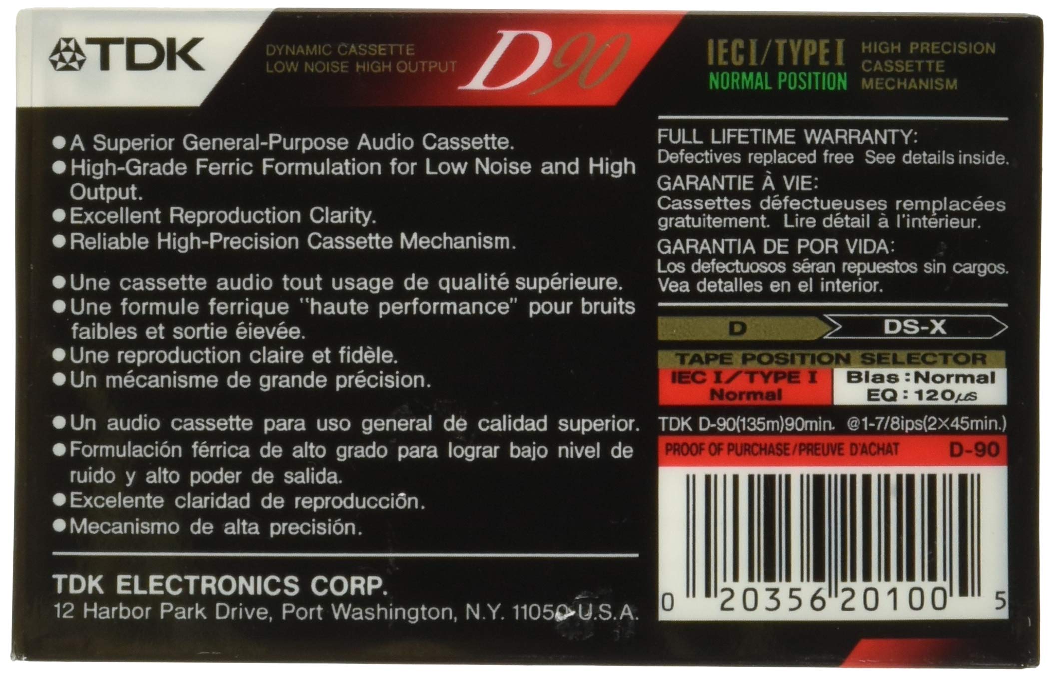 TDK 20100 - TDK Standard Size Audio Cassette