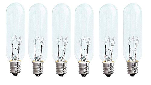 BULBMASTER Himalayan Light Bulb Replacement for Medium/Large Himalayan Salt Lamps Rocks Long Lasting Incandescent bulbs E12 Candelabra Base Dimmable Pack of 6 (25W-T6-6PK)