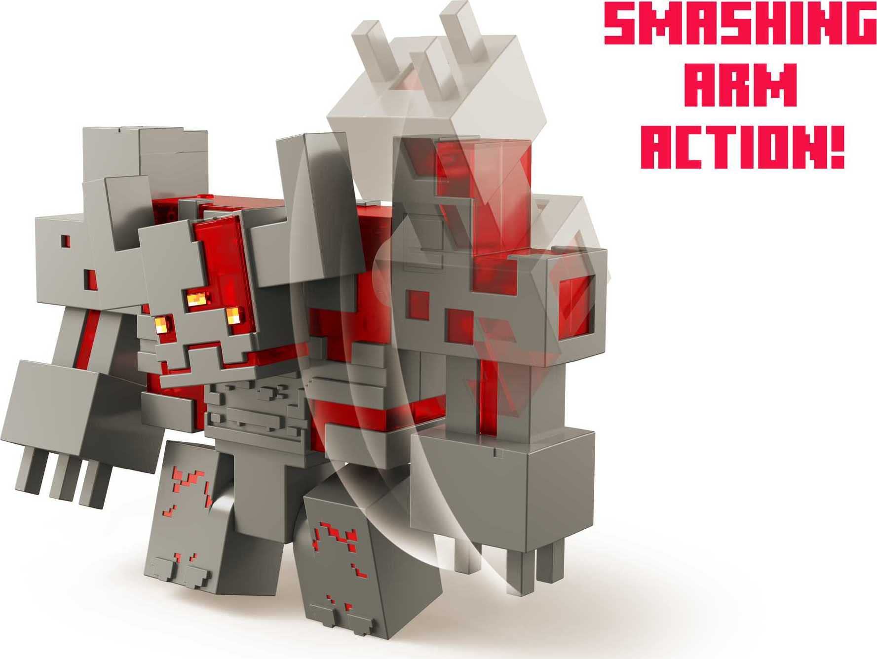 Minecraft Dungeons Redstone Monstrosity, Large Battle Figure (10-inch by 7.3-inch), Action and Adventure Toy Based on Video Game, Gift for Kids Age 6 and Older