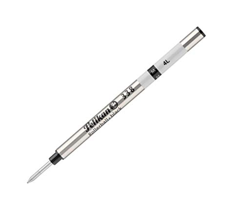 Pelikan 338 Rollerball Refill, For Pelikan Rollerball Pens, Medium Point, Black Ink, 1 Each (922179)