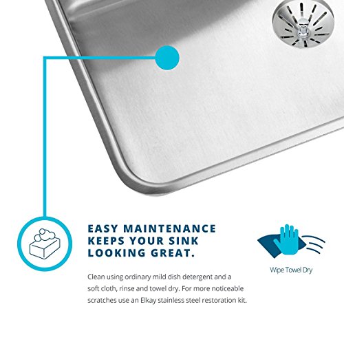 Elkay Lustertone Classic ELUHAD161655 Single Bowl Undermount Stainless Steel ADA Sink