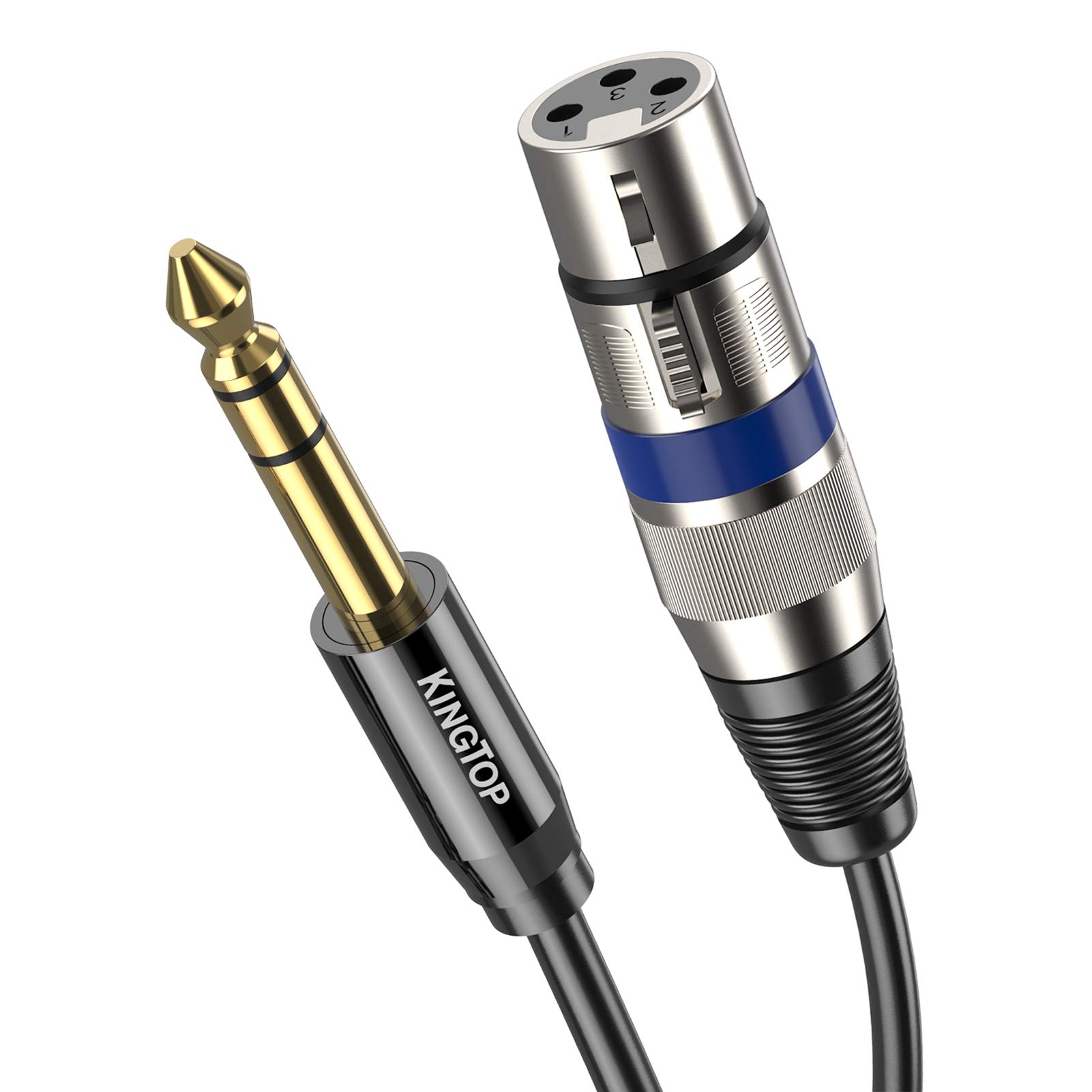 KINGTOP XLR Female to 6.35mm (1/4 inch) TRS Male Jack Lead Balanced Signal Interconnect Cable, XLR to Quarter inch Cable for Microphones, Mixer, Audio Sound Consoles, Power Amplifier (4.5ft / 1.4m)