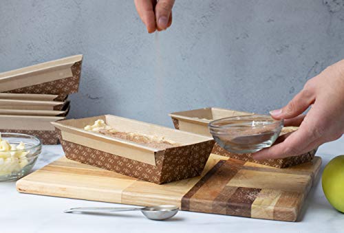 JA Kitchens Disposable Bread Loaf Pans for Baking - 7 x 3.5 x 2 Inches - Medium Kraft Paper Bread Pan - SET of 32