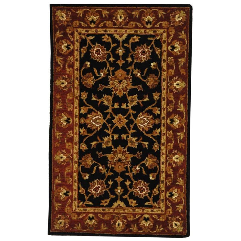 SAFAVIEH Heritage Collection 3' x 5' Black / Red HG112A Handmade Traditional Oriental Premium Wool Area Rug