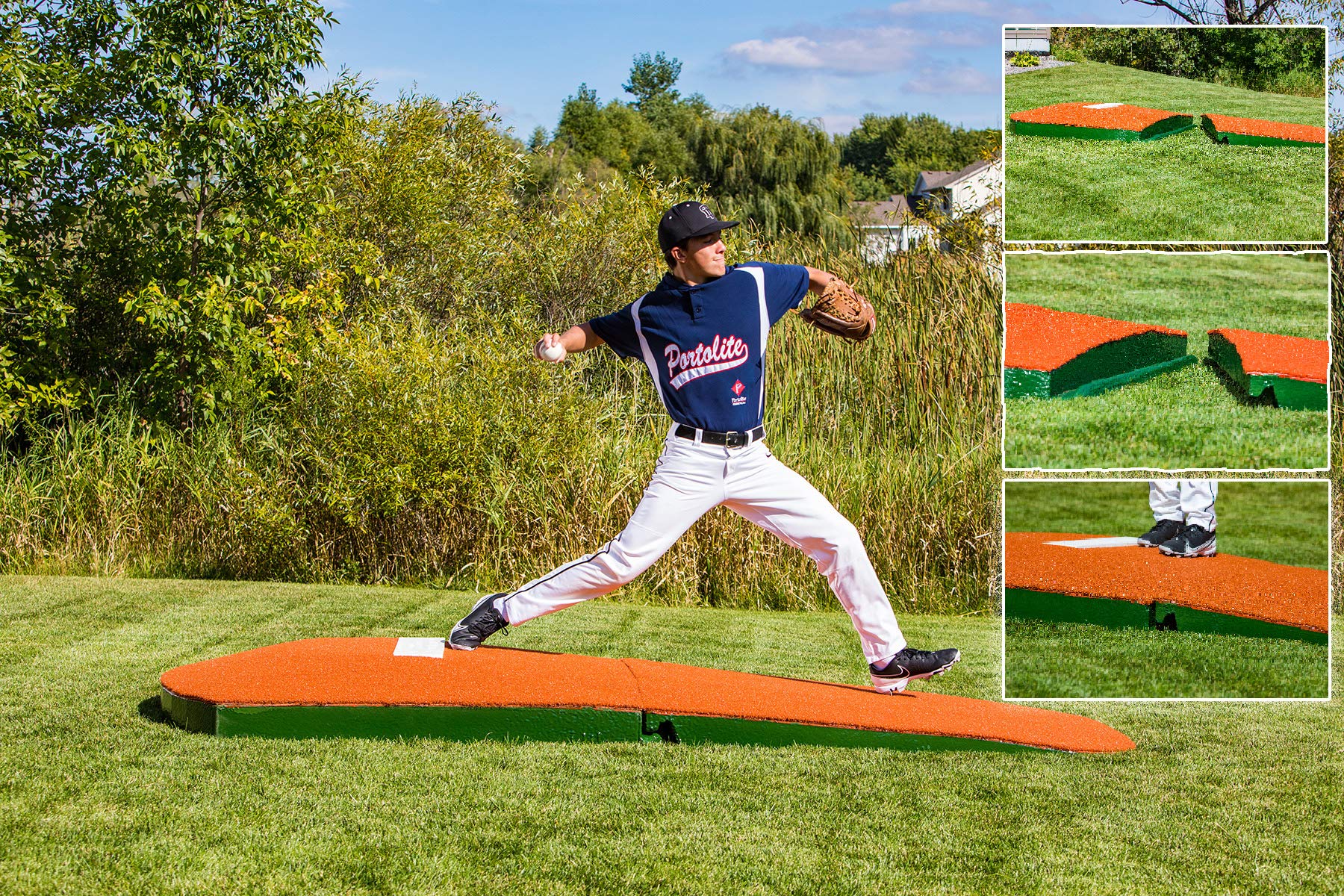 Portolite - 10" Full Length Practice Mound - Two-Piece - Practice Pitching Mounds - Clay