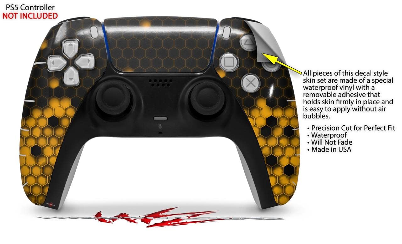 WraptorSkinz Skin Wrap compatible with Sony PS5 DualSense Controller HEX Yellow (CONTROLLER NOT INCLUDED)