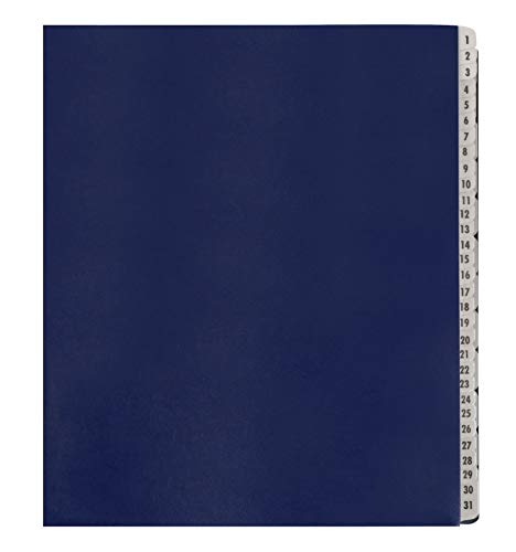 Pendaflex DDF5OX Expanding Desk File, 1-31/Jan-Dec, Letter, Acrylic-Coated Pressboard, Dark Blue (DDF5-OX)