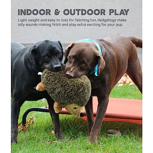 Outward Hound Hedgehogz Squeaky Dog Toy β Cuddly Soft Toy for Dogs - Durable Plush Fluffy Toy for Awesome Pets, LG, Model:32022, Brown, Medium