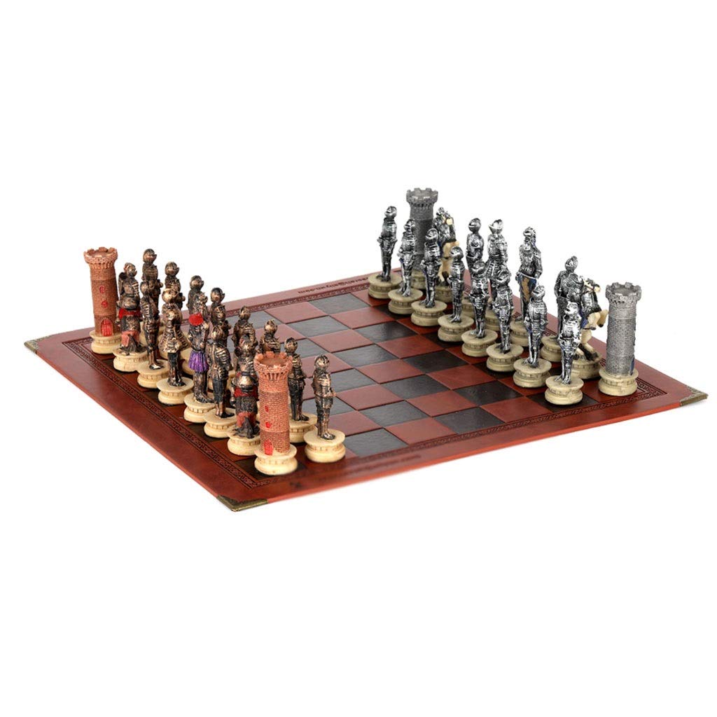 Chess Set Middle Ages Knight Battle Theme Chess Chess Set Themed Chess Suitable for Children and Adults Over 3 Years Old