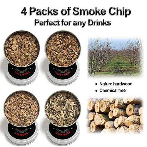 Cocktail Smoker Kit- Whiskey Smoker, Drink Smoker Infuser Kit for Bourbon, Cocktail, Whiskey, Gift for Men, Cocktail Smoker Kit