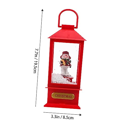 DOITOOL 1Pc Christmas Light Up Ornament Music Decor Tabletop Decor Desk top Decor PVC Lighted Snow Globe Lantern Snow Globe Water Lantern Christmas Night Light lamp Christmas Lamp Supplies
