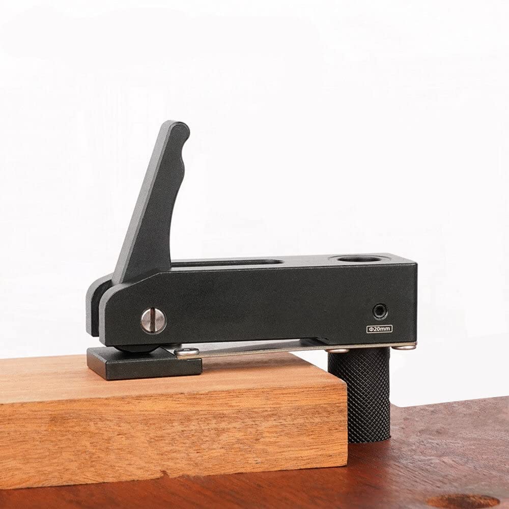 DDWT 2 Pack MFT Style Hold Down Clamp Bench Dog Clamp 3/4 Inch Dog Hole Clamp Woodworking Benchtop Quick Clamps Aluminum Alloy (19mm)