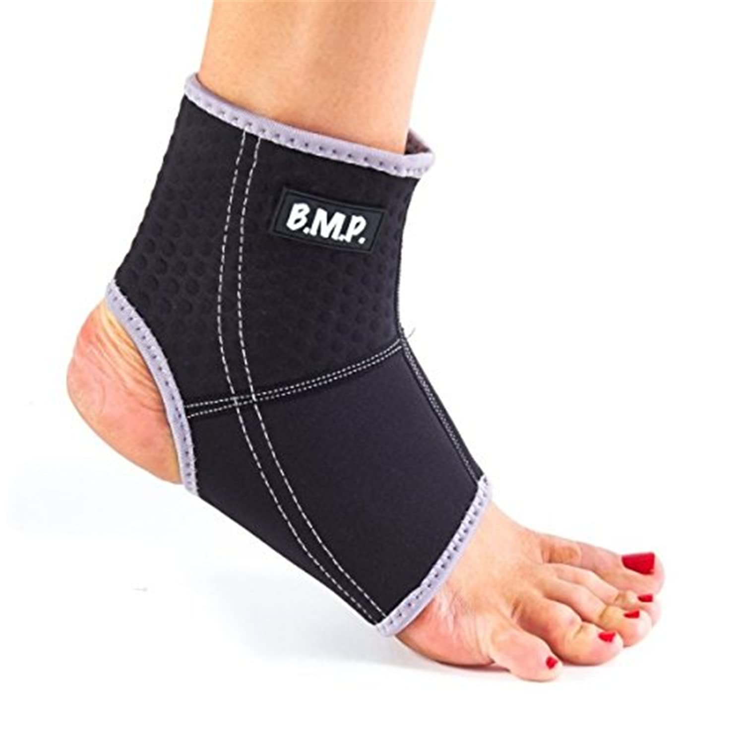Black Mountain Products Breathable Lightweight Neoprene Ankle Brace/Ankle Compression Sleeve, Black, Medium