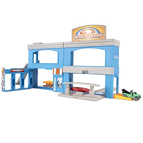 Micro Machines Medium Transforming Playset, Gas N Dash - Expanding Playset with Included Exclusive Vehicle - Toy Cars for Kids and Collectors - Collect Them All