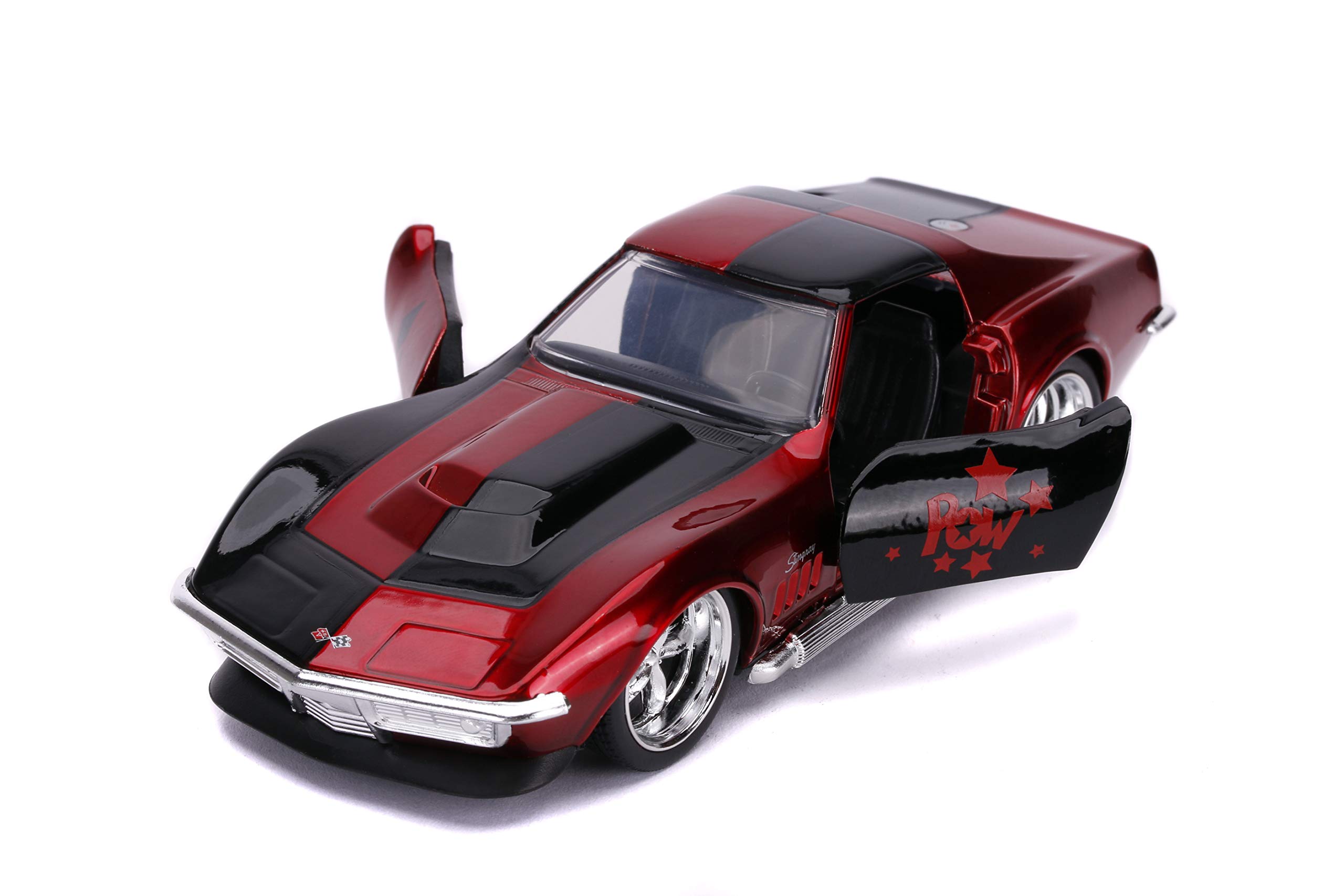 Jada Toys DC Comics 1:32 Harley Quinn 1969 Chevy Corvette Stingray Die-cast Car, Toys for Kids and Adults