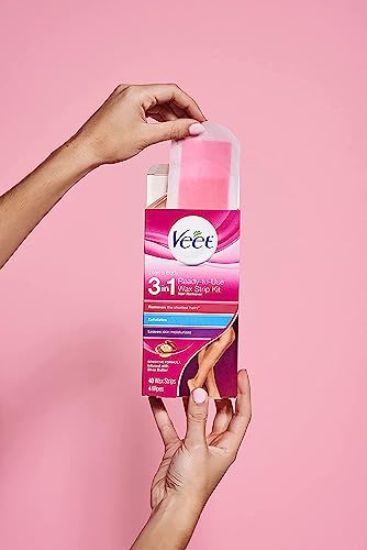 Veet Leg and Body Hair Remover Cold Wax Strips, 40 ct (Pack of 2)