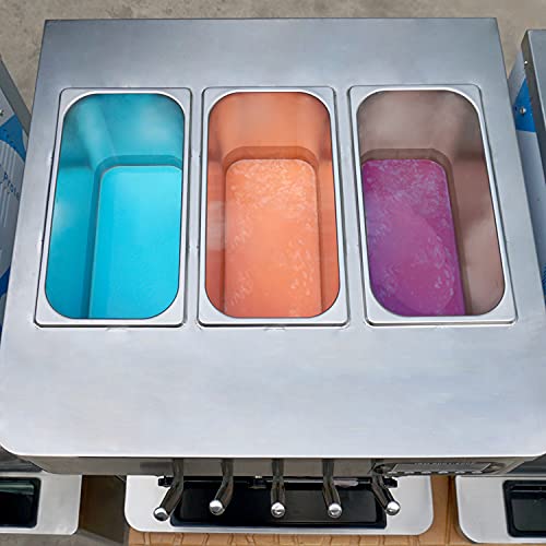 Kolice Commercial 5 Flavors Soft Ice Cream Machine, 3+2 Mixed Flavors Gelato Ice Cream Maker-ETL Certificate, Upper Tanks Refrigerated, Full Transparent Dispenser Set