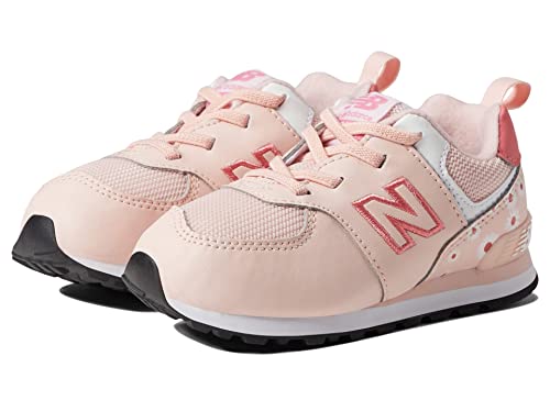 New Balance Kid's 574 V1 Flower Power Bungee Sneaker, Pink Haze/Desert Pink, 9 Toddler