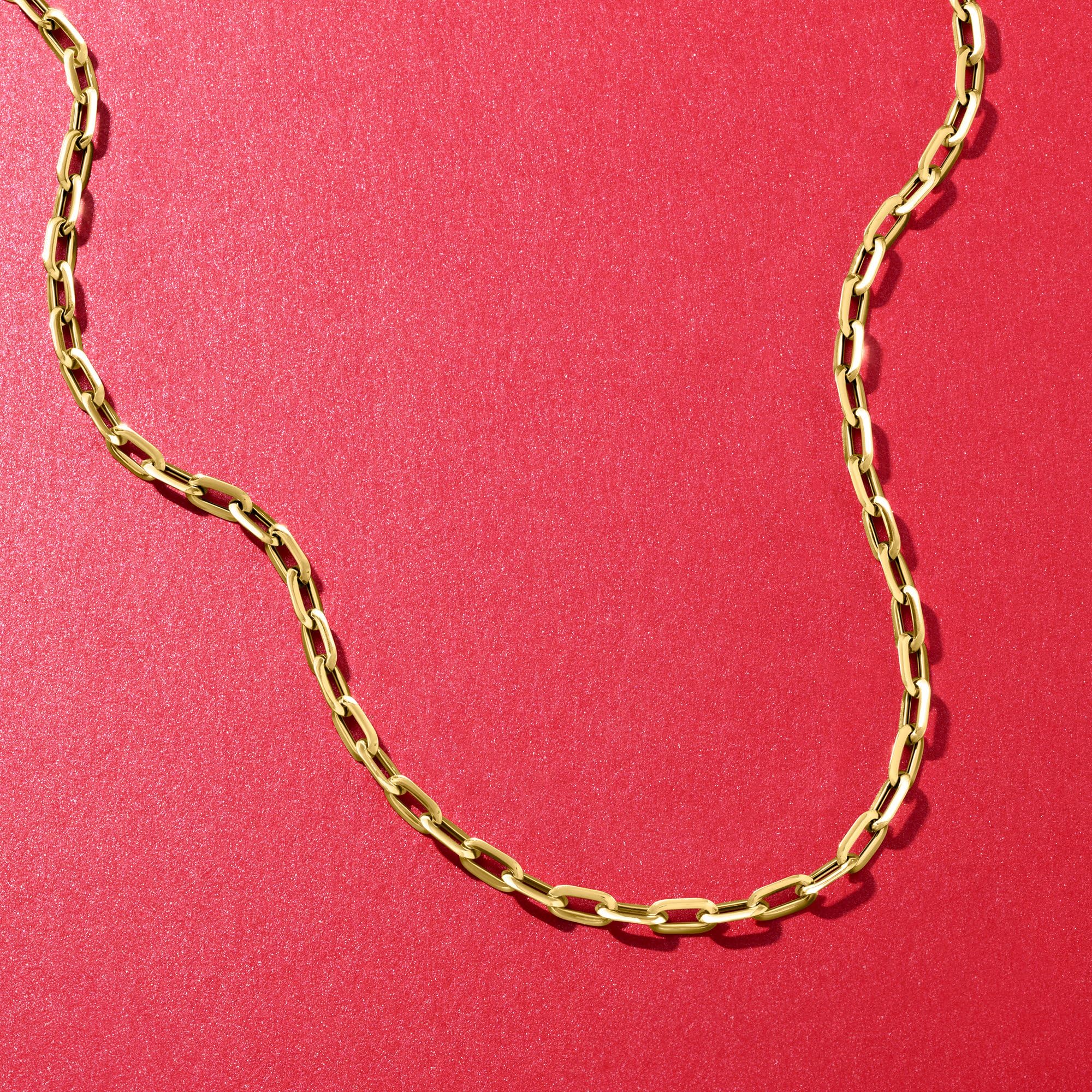 Ross-Simons Italian 14kt Yellow Gold Paper Clip Link Necklace. 20 inches