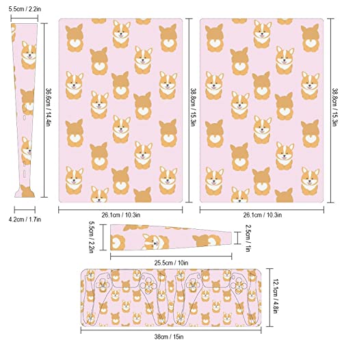 Cute Corgi Dog Full Protective Skin Cover Design Wrap Decal Sticker Compatible with PS5 Digital Edition Console and Controller