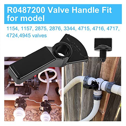 ChangTa Never Lube Valve Handle R0487200/7433 and Knob 4603/R0486900 Replacement Kit Fits Zodiac Jandy 2-Port/3-Port NeverLube Valve Handles 4733, R0487200, 1301 - Black(2 Pack)