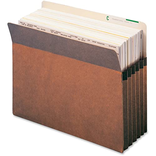 Smead File Pocket, Straight-Cut Tab, 5-1/4" Expansion, Letter Size, Redrope, 50 per Carton (73810)