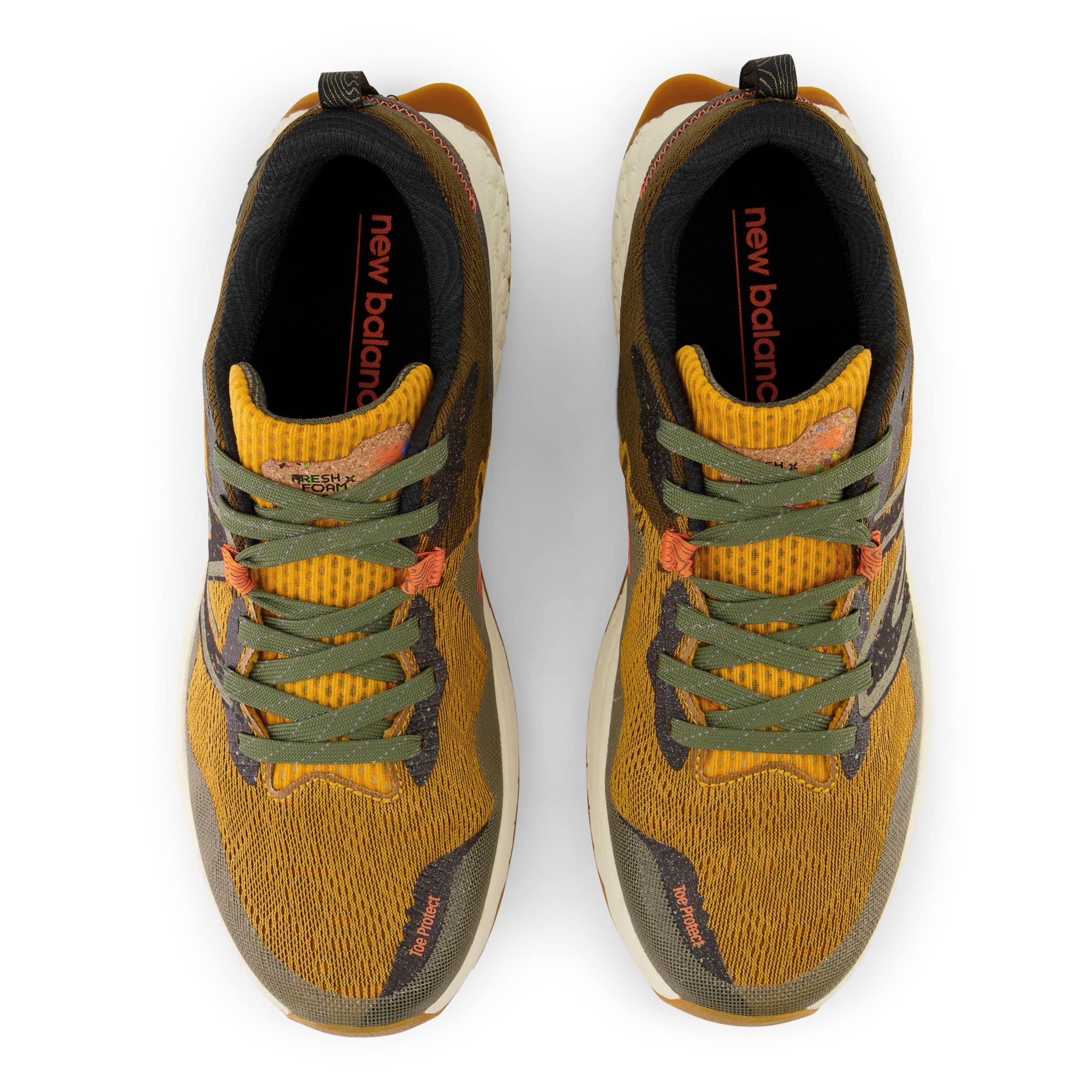 New Balance Men's Fresh Foam X Hierro V7 Running Shoe, Golden Hour/Dark Camo/Black, 11