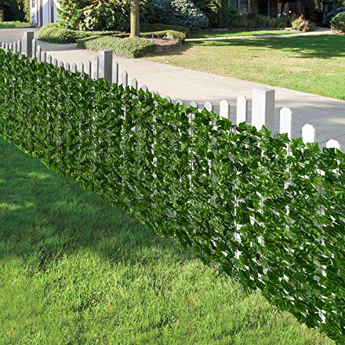 DearHouse Artificial Ivy Privacy Fence Wall Screen, 117.9x59 inch Artificial Hedges Fence and Faux Ivy Maple Leaf Decoration for Outdoor Garden Decor