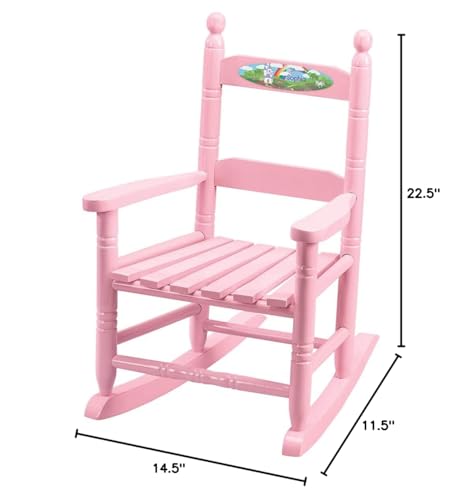 Fox Valley Traders Personalized Childrens Rocking Chair, Features Classic Rocker Design and Hardwood Construction, Pink Finish with Princess Design