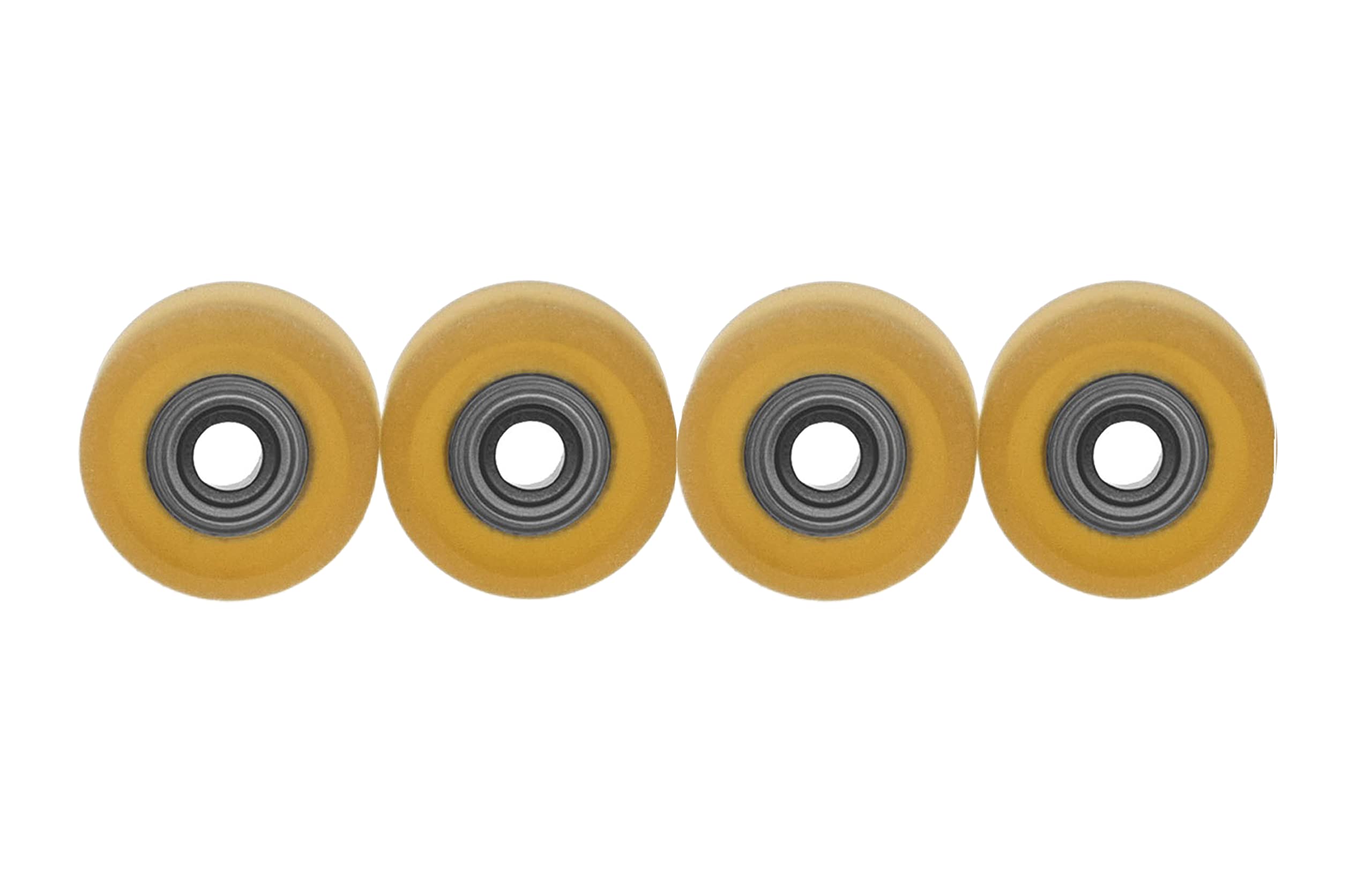Teak Tuning Apex 61D Urethane Fingerboard Wheels - Mini Shorty Shape, 6.6mm Diameter - ABEC-9 Stealth Bearings - Made in The USA - Honey Colorway