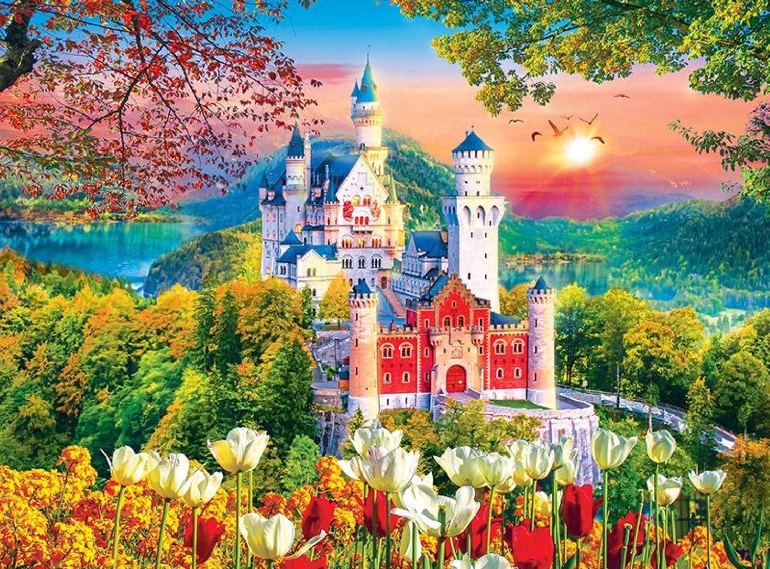 RoseArt - Kodak Premium - Famous Neuschwanstein Medieval Castle, Germany - 1000 Piece Jigsaw Puzzle for Adults