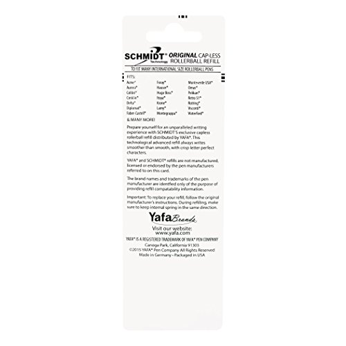 SCHMIDT 8127 Long Capless Rollerball Refill Medium Point 0.7mm, Black, 2 Pack Blister (SC58127)