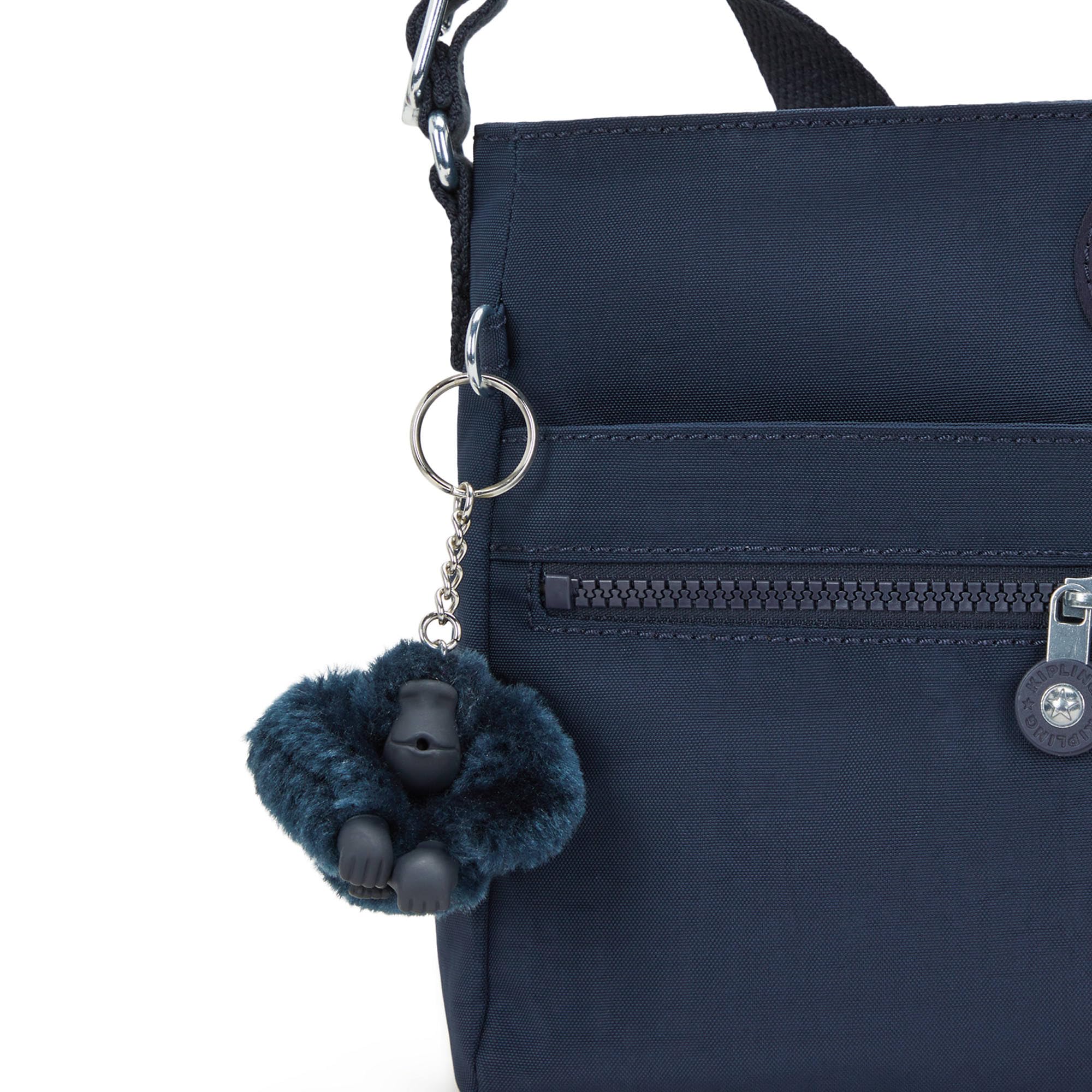 Kipling womens Women's New Angie Handbag, Lightweight Bag, Nylon Travel Crossbody Bag, Blue Bleu 2, 10.5 L X 8 H X 2 D US