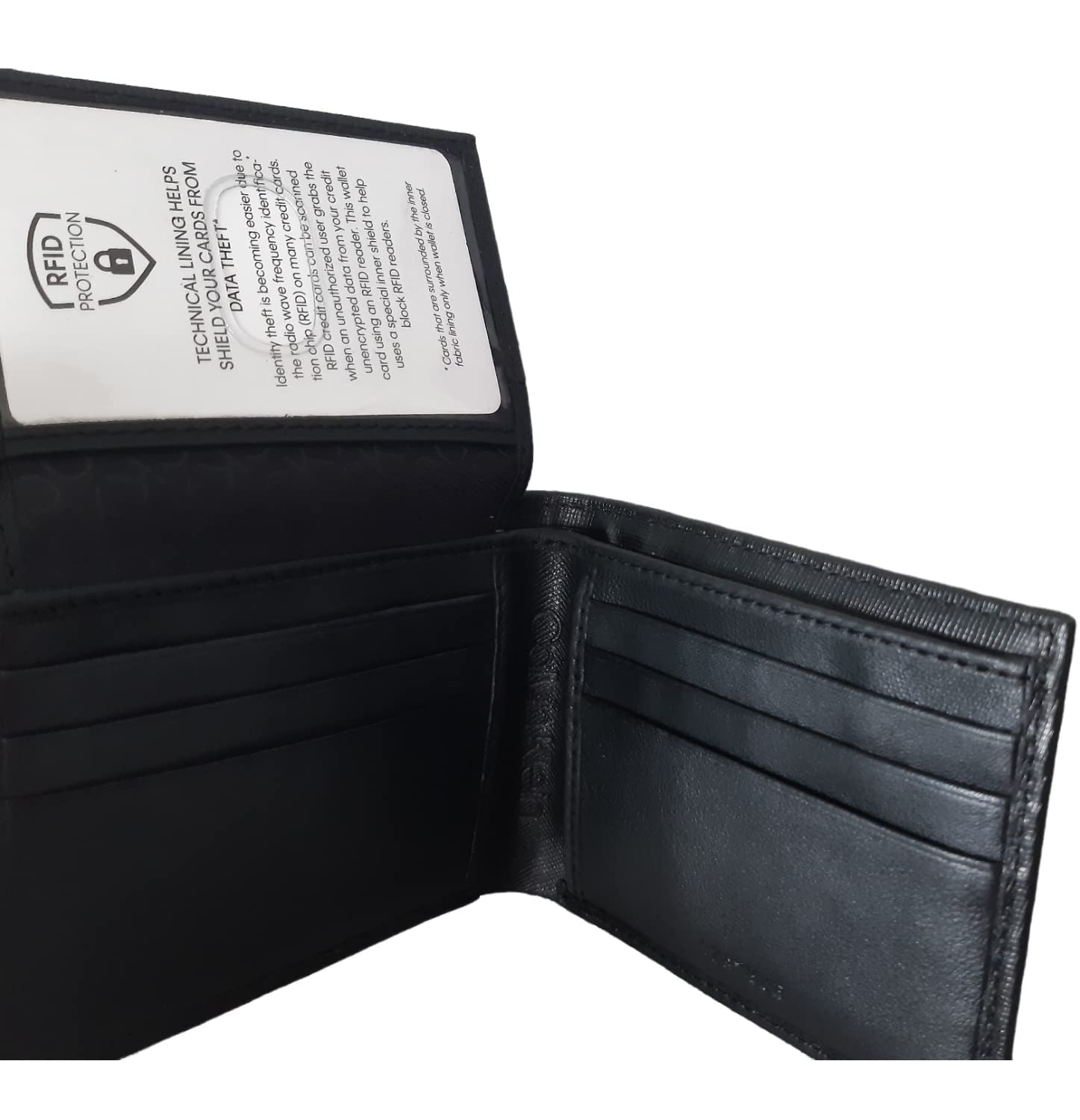Calvin Klein Men's Genuine Leather Wallet with RFID Protection, Black, Standard, American