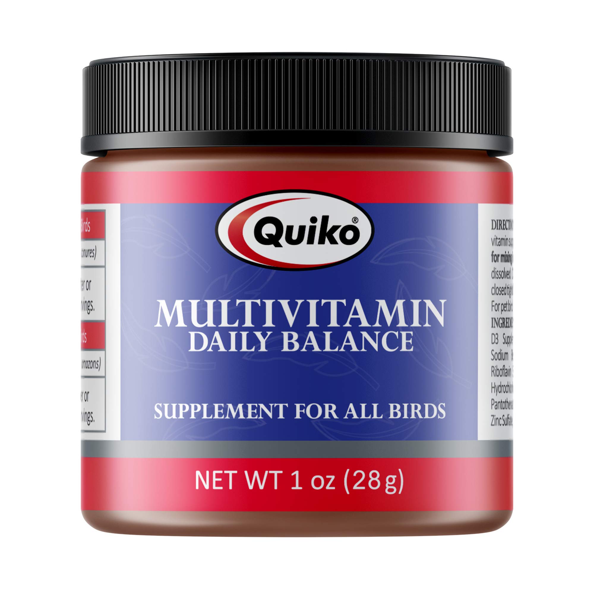Quiko Multivitamin Daily Balance Vitamin & Mineral Supplement for All Pet Birds, 1.0 Ounce