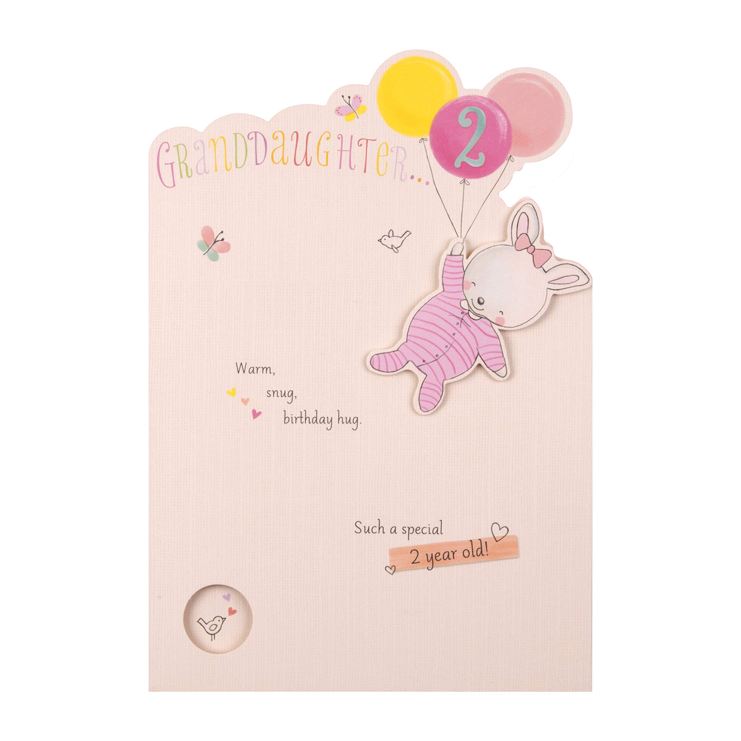 Hallmark Age 2 Birthday Card for Granddaughter - 3D Die-Cut Design