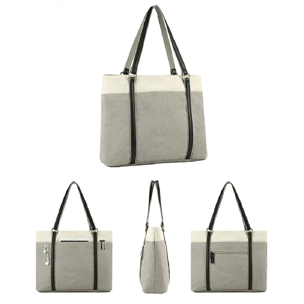 MINTEGRA Tote Bag for Women Fashion Canvas Designer Splice Handbag Purse Shoulder Bag
