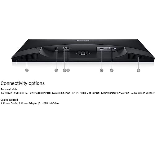 Dell P2217 22 inch Widescreen IPS LCD Monitor, Black - 1680 x 1050 Resolution, 250 cd/m², DisplayPort, HDMI, VGA Ports
